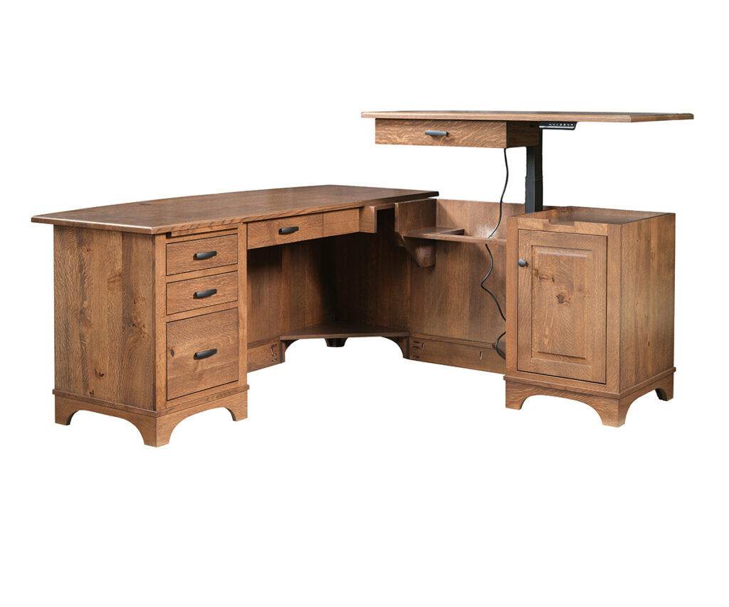 Amish Made Lift Desk | Amish Oak & Cherry | Hickory, NC