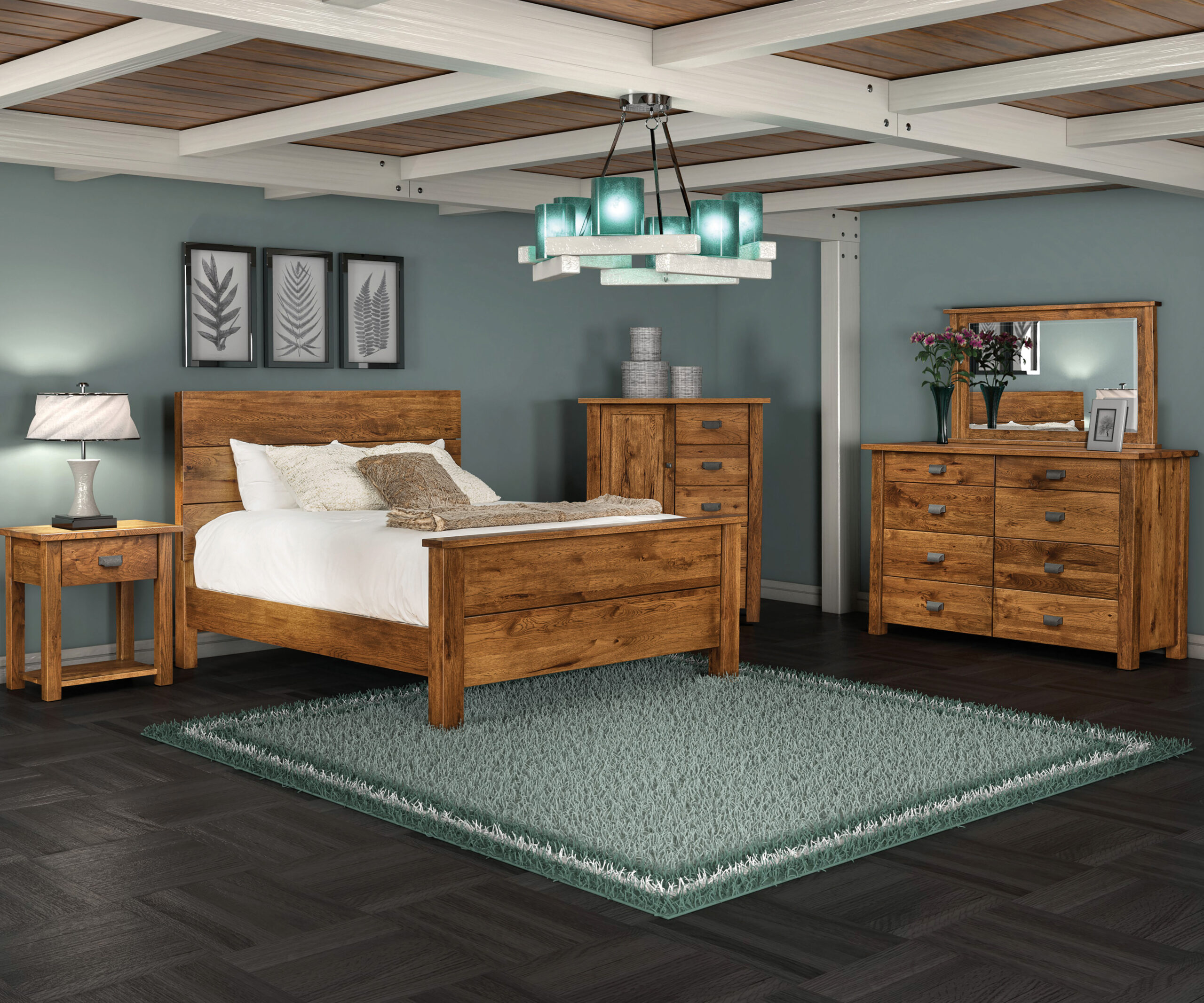 Beaumont Bed | Amish Oak & Cherry | Hickory, NC