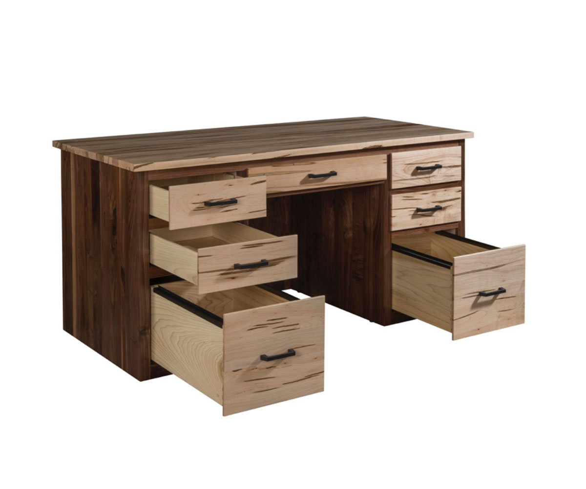 Stanton Executive Desk | Amish Oak & Cherry | Hickory, NC