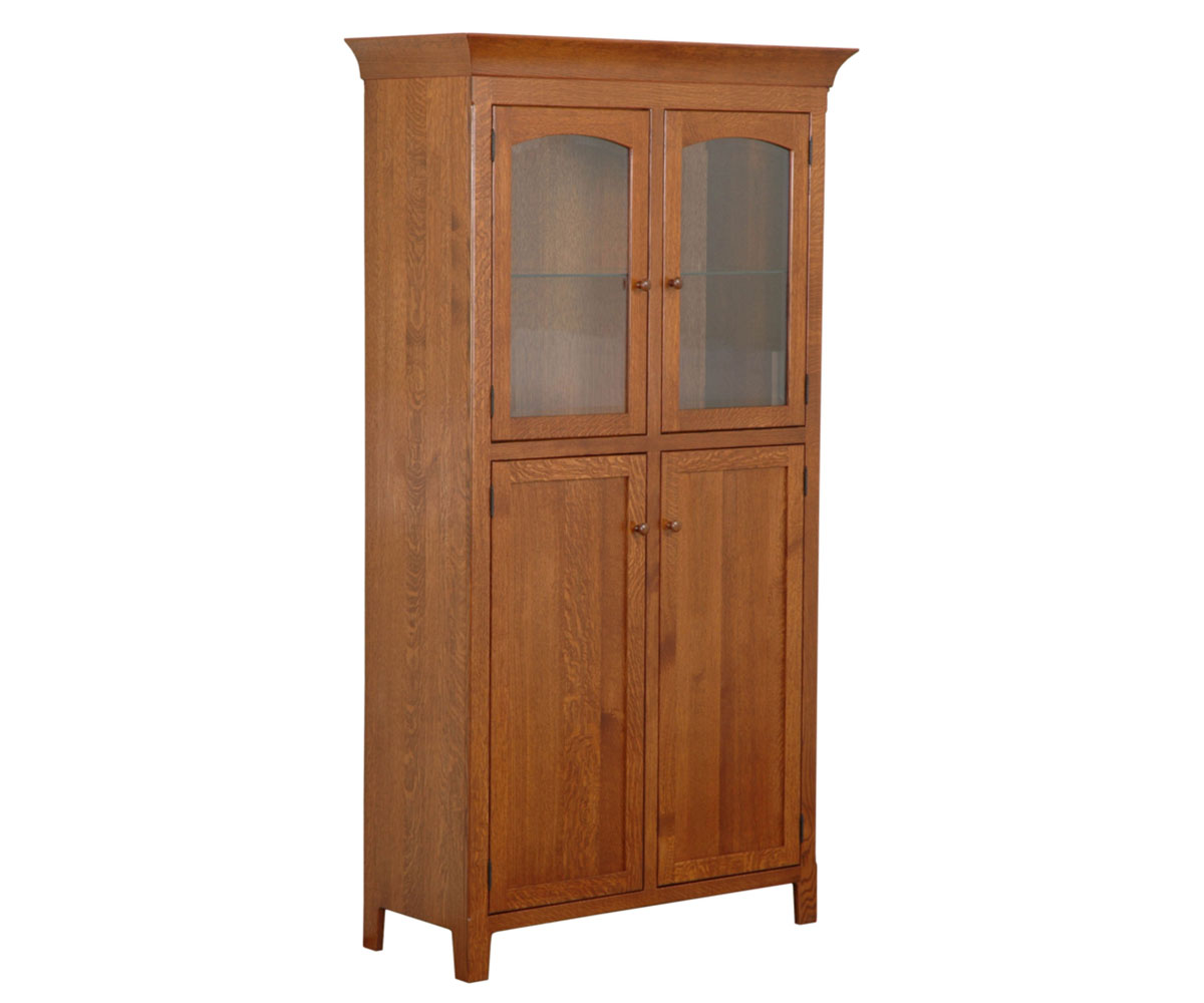 Cambridge Dining Cabinet - Short Doors | Amish Oak & Cherry | Hickory, NC
