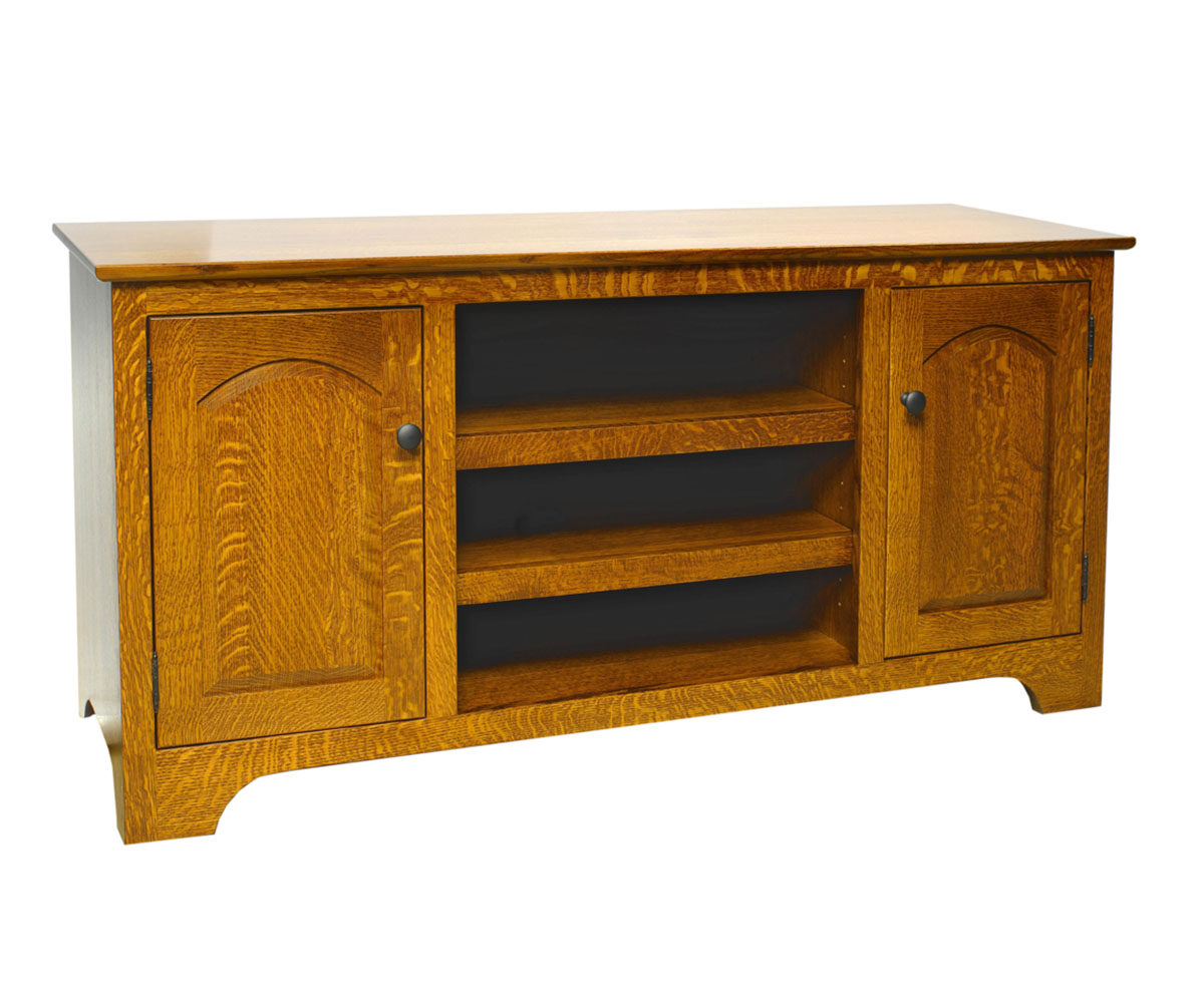 Knob View Shaker TV Stand | Amish Oak & Cherry | Hickory, NC