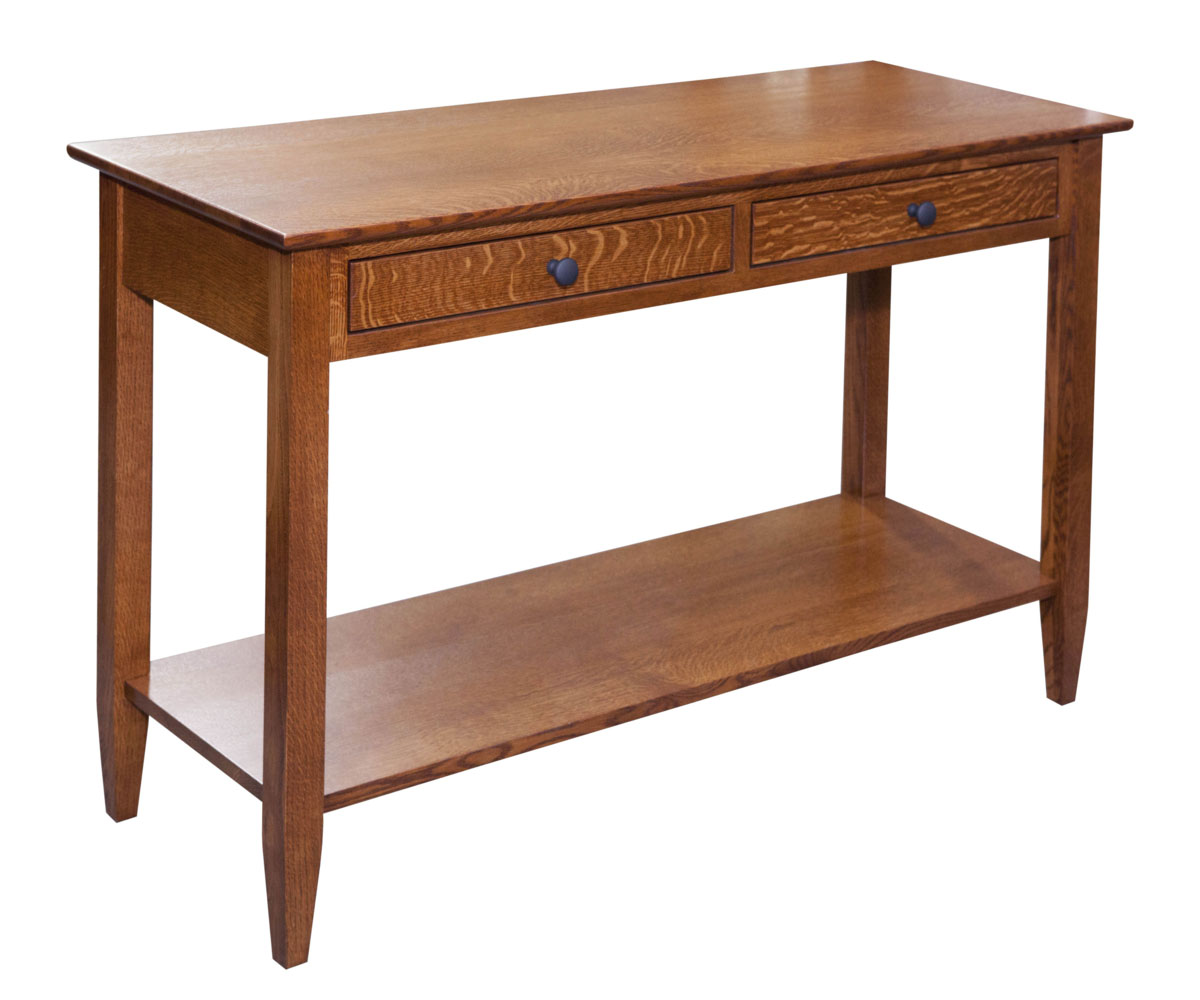 Knob View Shaker Console Table | Amish Oak & Cherry | Hickory, NC