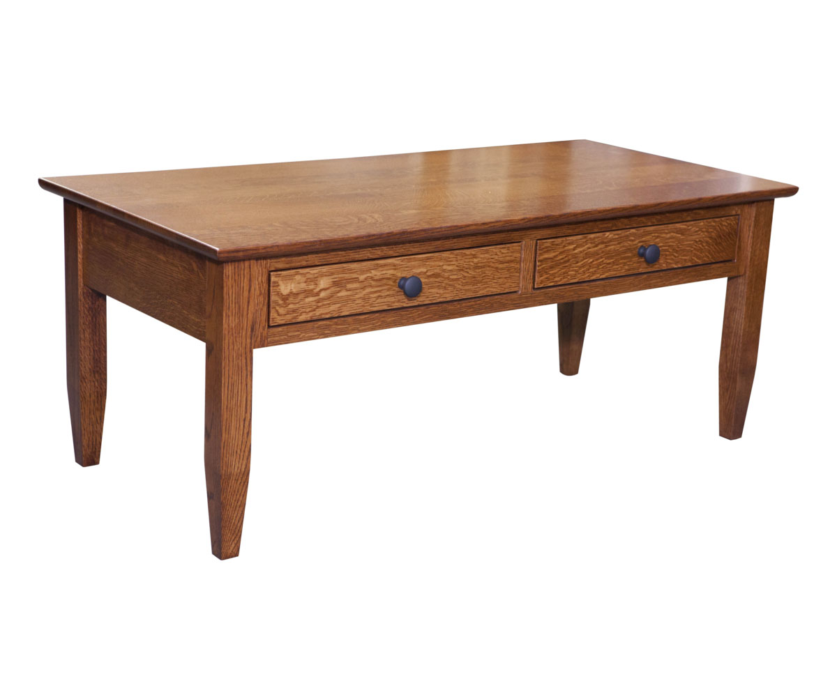 Knob View Shaker Coffee Table | Amish Oak & Cherry | Hickory, NC