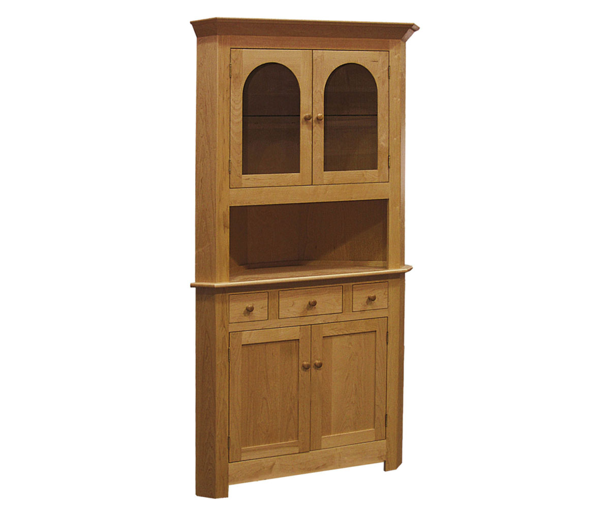 Grandwood 32" Corner Hutch | Amish Oak & Cherry | Hickory, NC