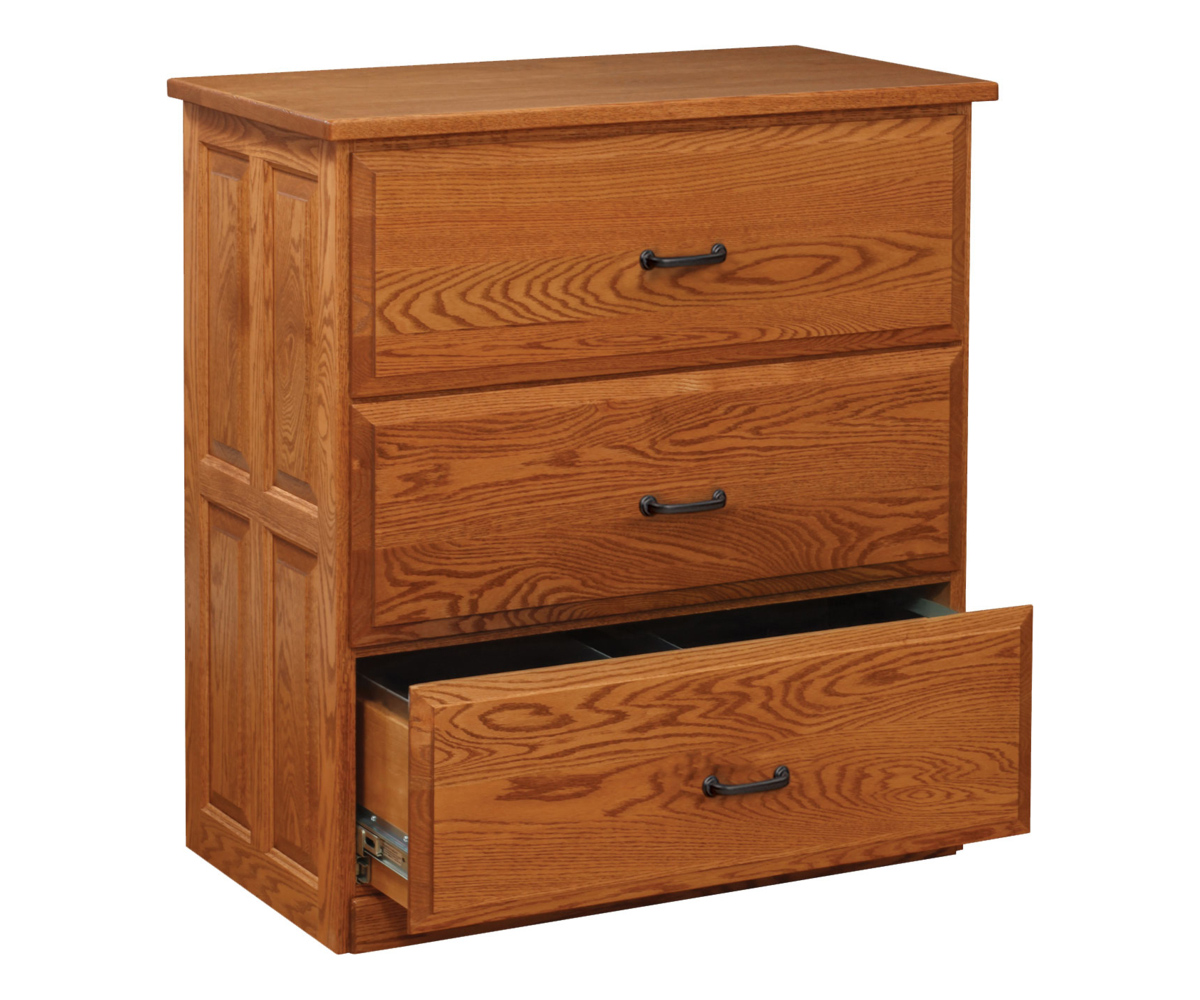 3 Drawer Lateral File | Amish Oak & Cherry | Hickory, NC