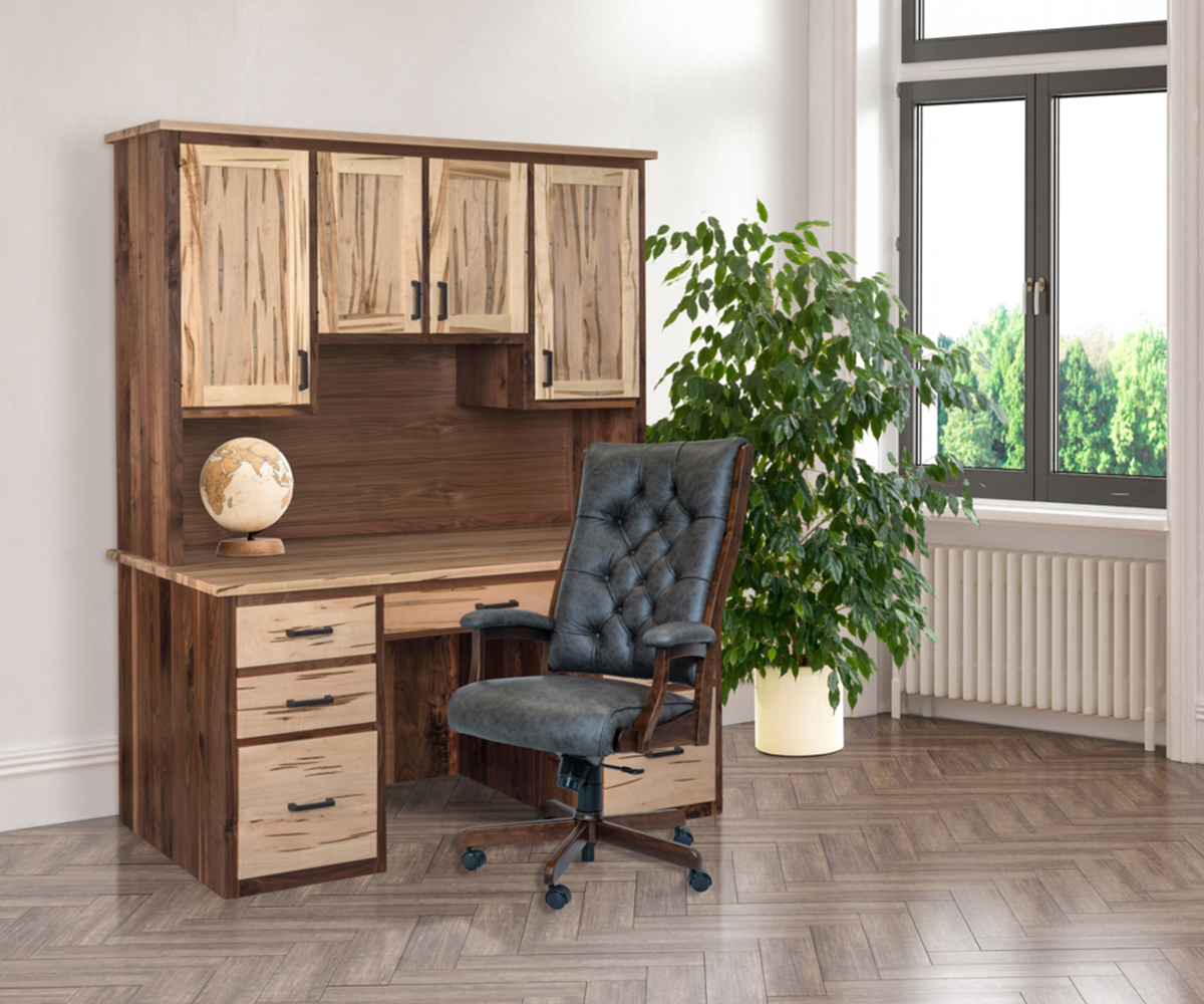 Stanton Executive Desk | Amish Oak & Cherry | Hickory, NC