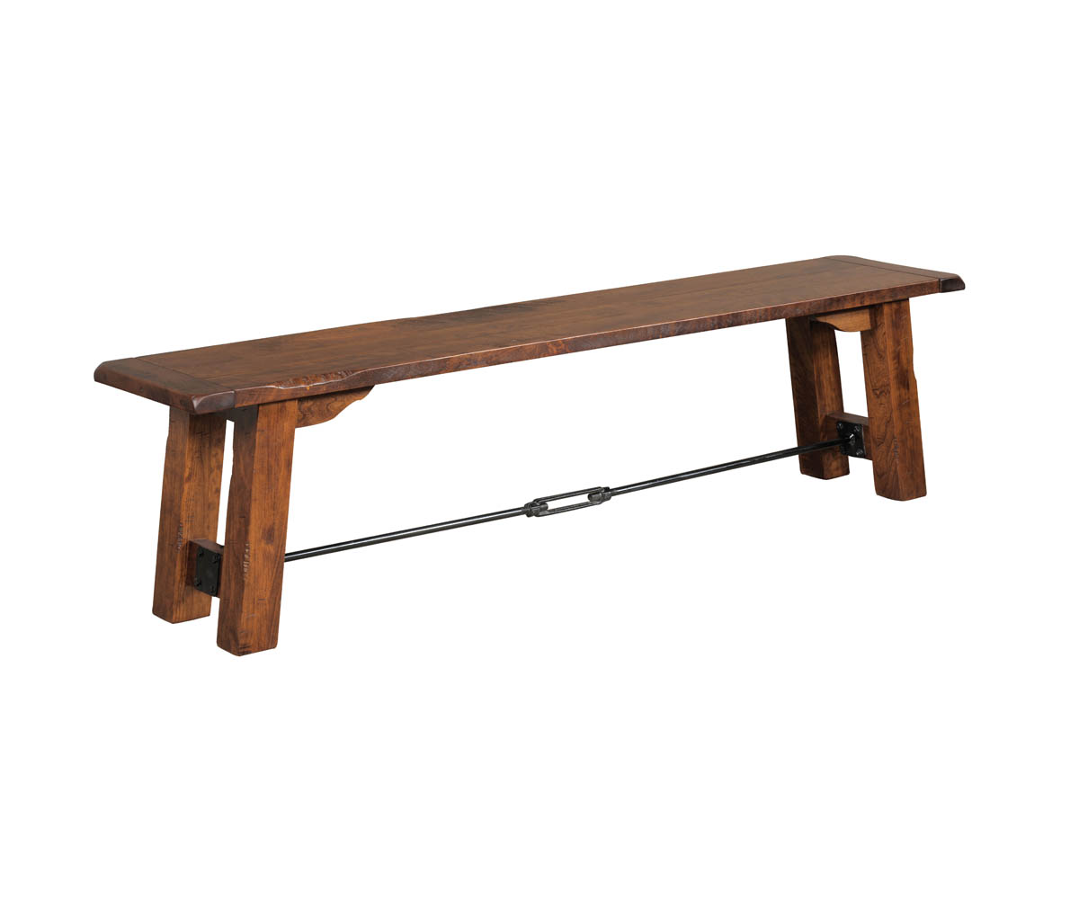 Sadler Mission Bench | Amish Oak & Cherry | Hickory, NC