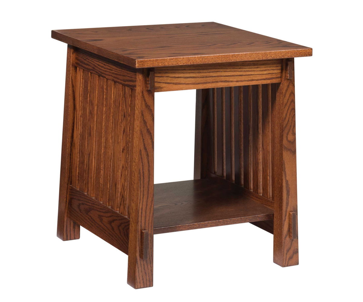 Country Mission End Table | Amish Oak & Cherry | Hickory, NC