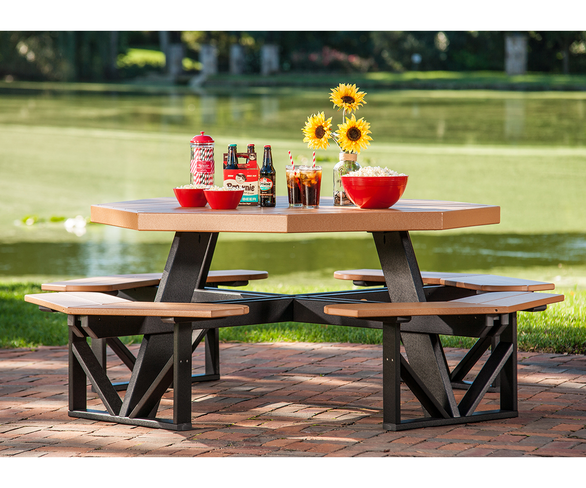 Octagon Picnic Table | Amish Oak & Cherry | Hickory, NC