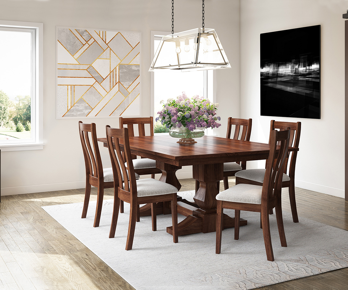 Geneva Double Pedestal Collection | Amish Oak & Cherry | Hickory, NC